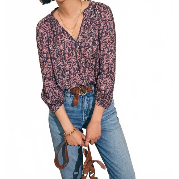 Faherty | Tops | New Faherty Portia Top In Fiona Block Print | Poshmark